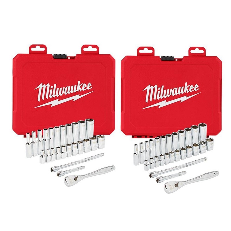 1/4 in. Drive SAE/Metric Ratchet and Socket Mechanics Tool Set (54 ...