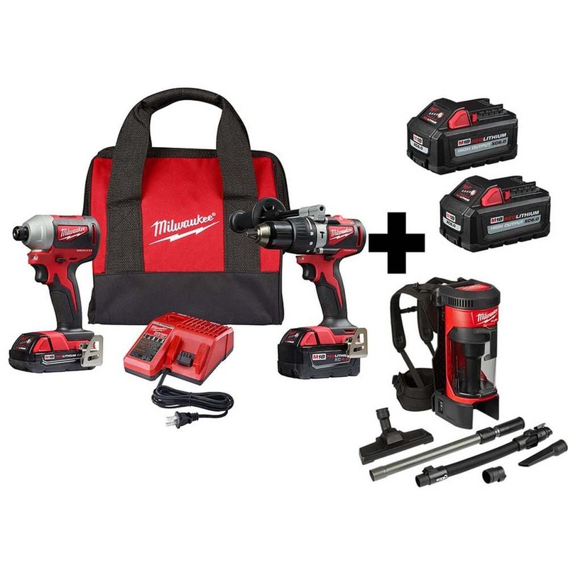 M18 18-Volt Lithium-Ion Brushless Cordless Hammer Drill/Impact/Backpack ...