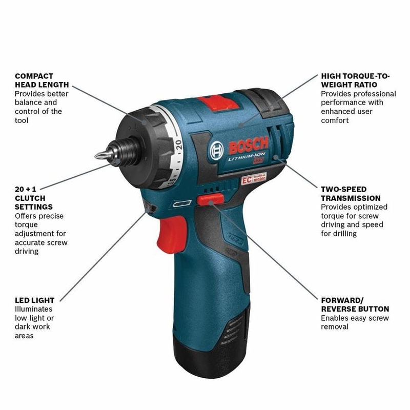 Bosch Brushless 12-Volt Max 1/4-in Brushless Cordless Drill - Advanced ...