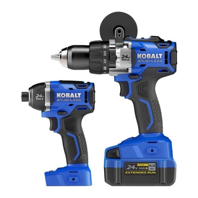 Kobalt 2-Tool 24-Volt Max Brushless Power Tool Combo Kit with Soft Case ...