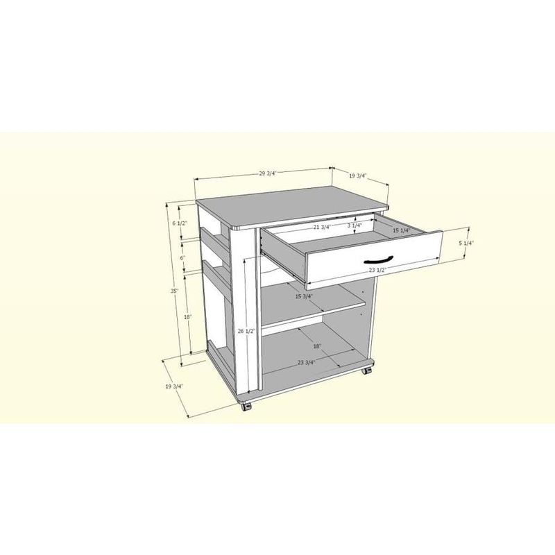 Nexera Brown Composite Base with Wood Laminate Top Kitchen Cart (19.75 ...
