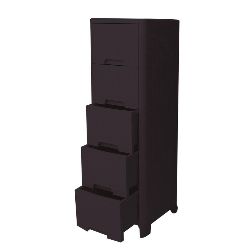 Rattan Style 5-Drawer Unit in Brown - Advanced Air Compressor ...