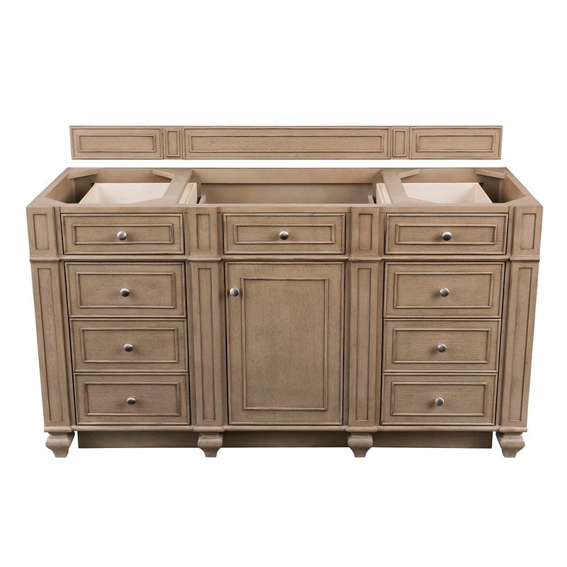Bristol 60 in. W Bathroom Single Vanity Cabinet Only in Whitewashed ...
