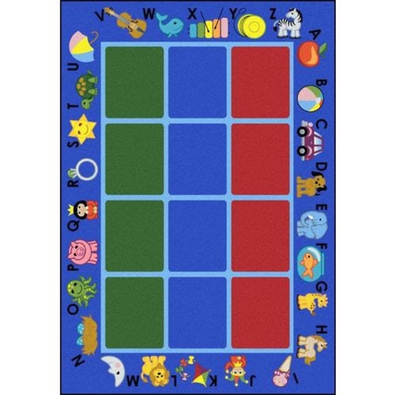 Joy Carpets Alphabet Phonics 5 x 8 Multi-color Indoor Kids Area Rug ...