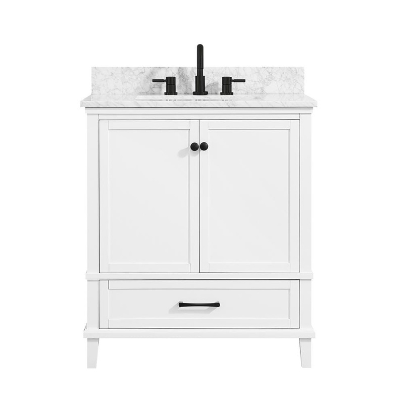 Merryfield 31 in. W x 22 in. D Bath Vanity in White with Marble Vanity ...