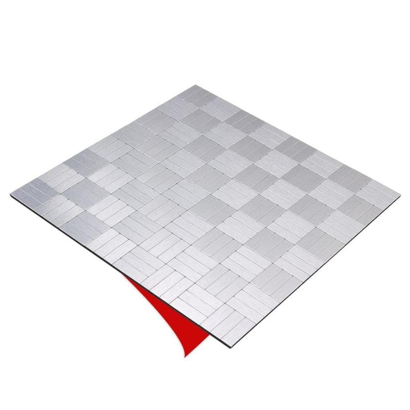 Peel&Stick Mosaics Peel and Stick Stainless Lines 12-in x 12-in ...